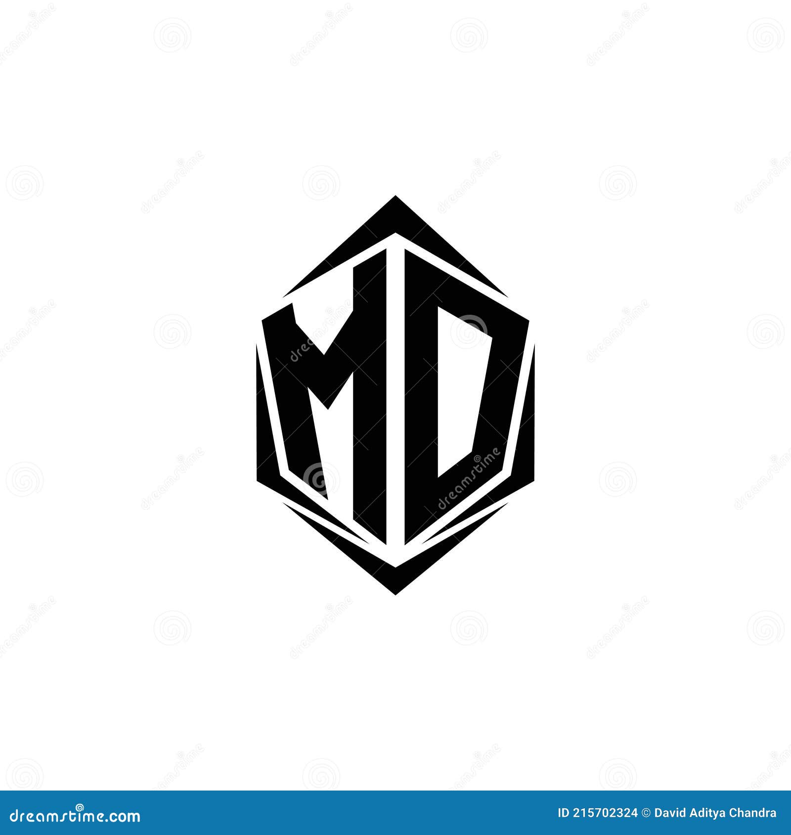 Initial MD Logo Design with Shield Style, Logo Business Branding Stock ...