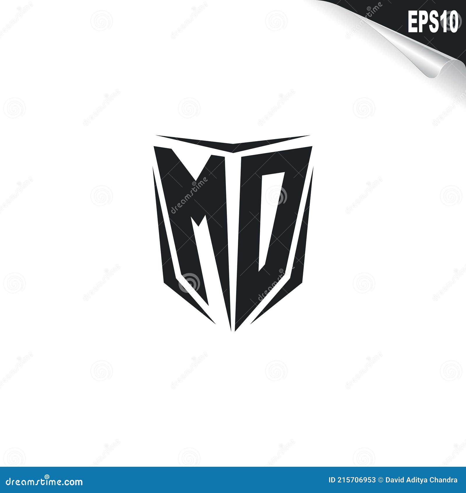 Initial MD Logo Design with Shield Style, Logo Business Branding Stock ...