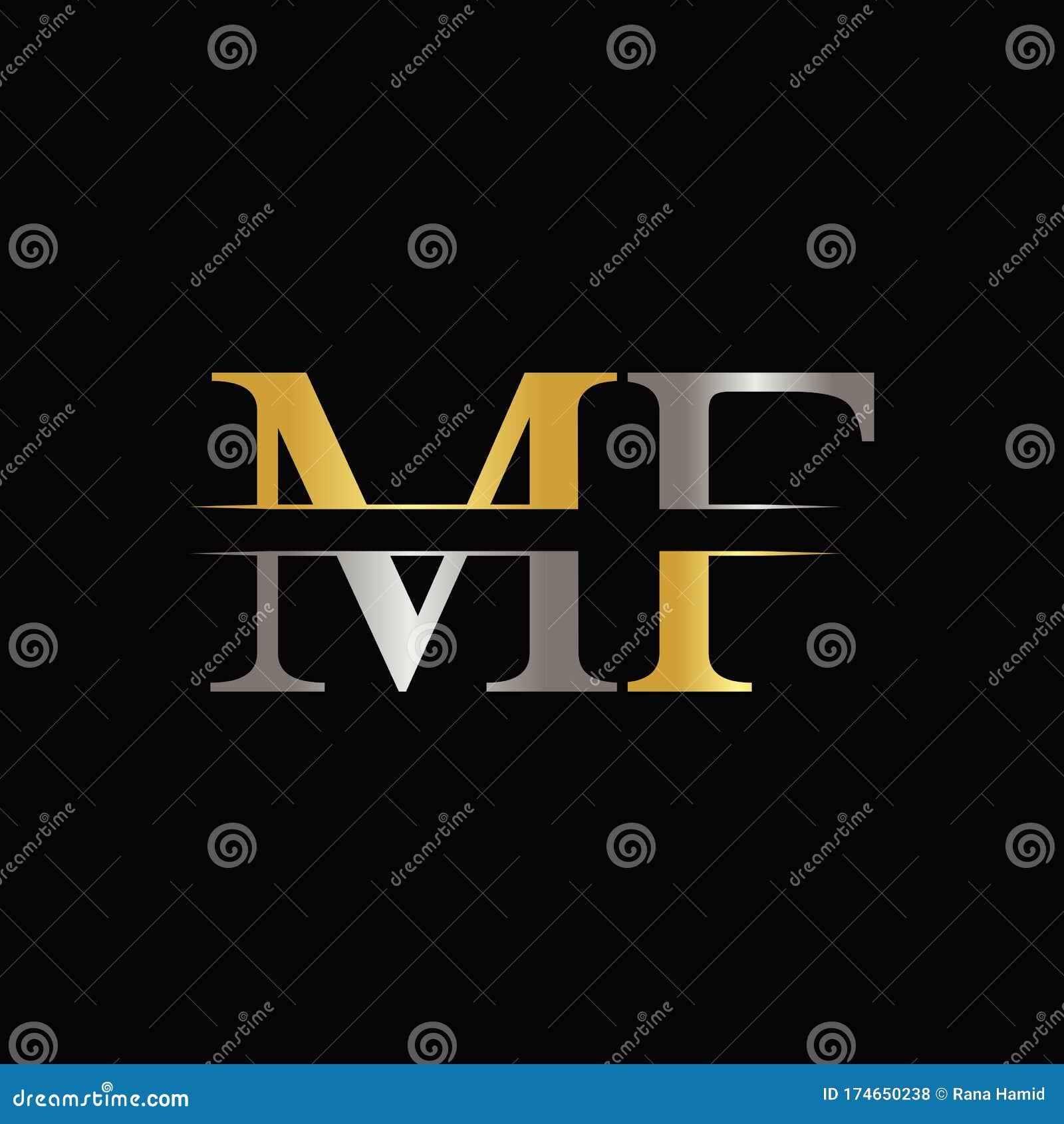 Initial MF Letter Logo Design Vector Template. Abstract Letter MF Logo ...
