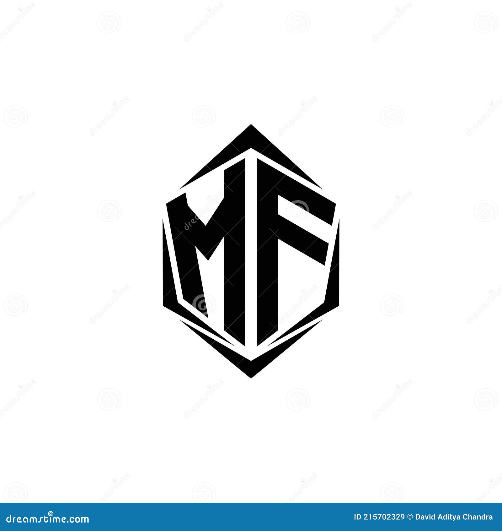 Initial MF Logo Design with Shield Style, Logo Business Branding Stock ...