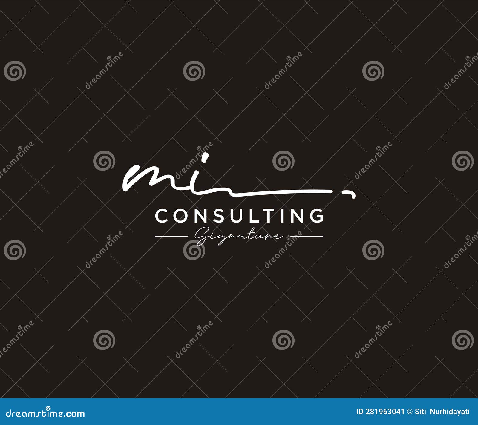 Initial MI Signature Logo Collection Template Vector. Hand Drawn ...