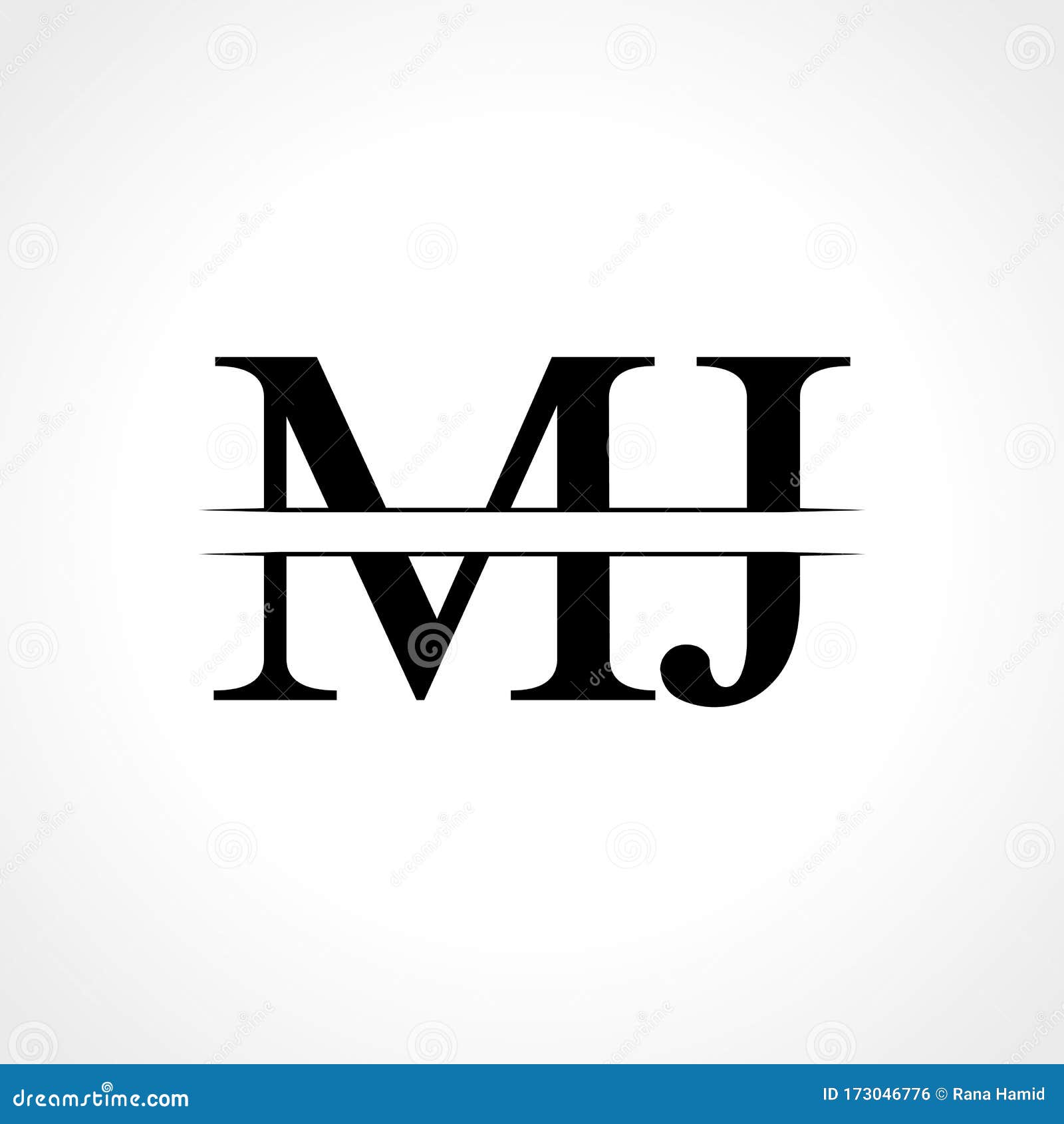 Initial MJ Letter Logo Design Vector Template. Abstract Black Letter MJ ...
