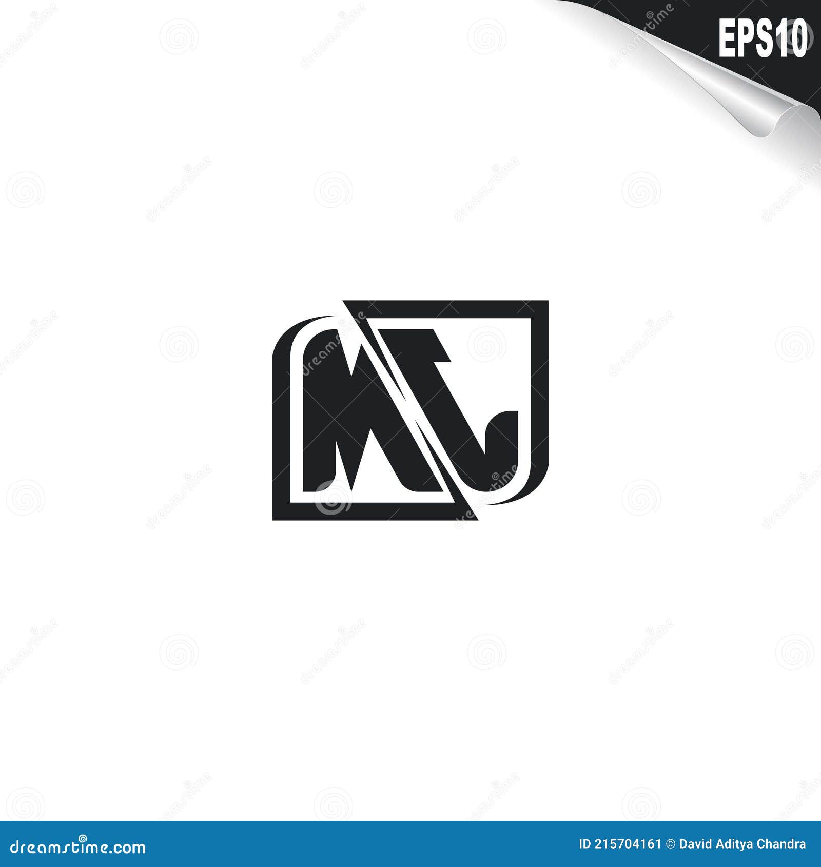 Initial MJ Logo Design with Shape Style, Logo Business Branding Stock ...
