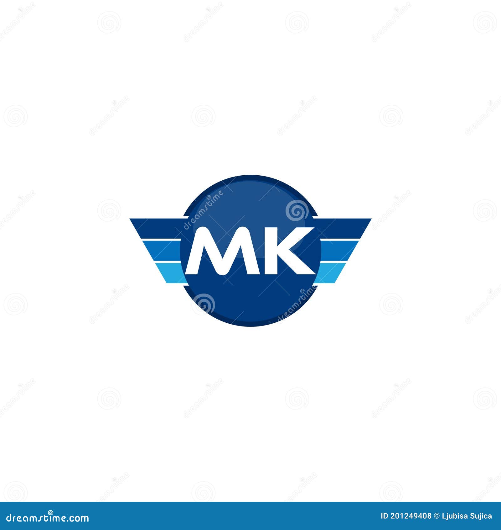Initial MK Letter Logo Icon Isolated on White Background Stock Vector ...