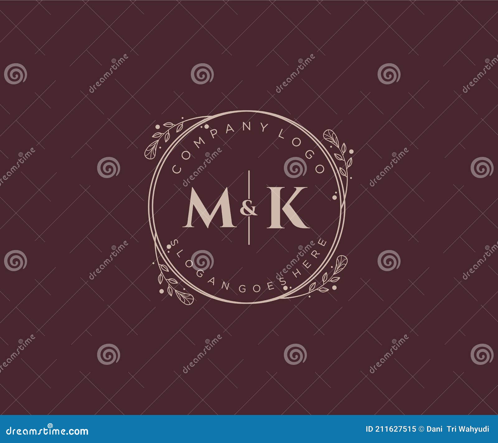 Initial MK Letters Decorative Luxury Wedding Logo Stock Vector ...