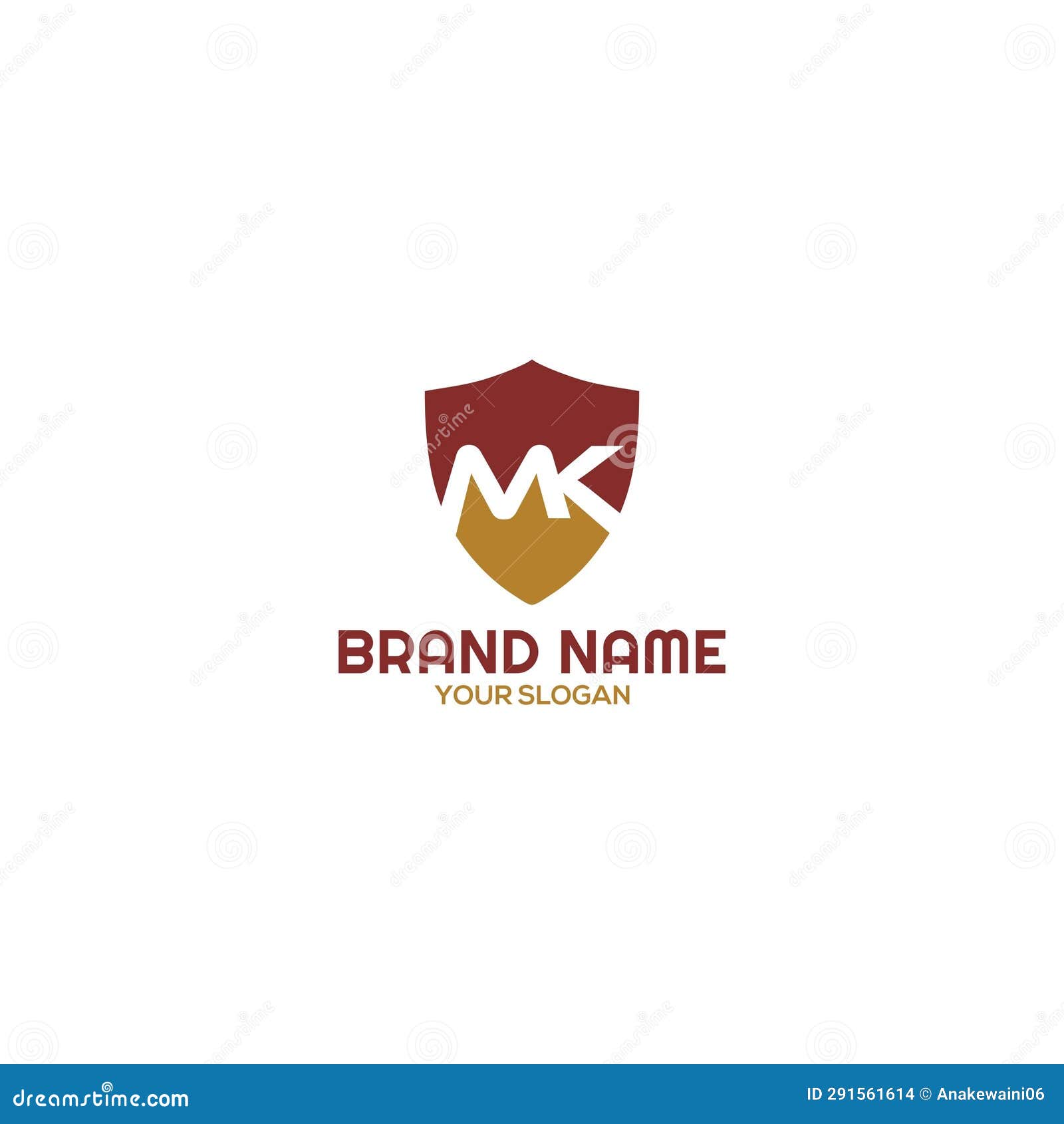 Initial MK Shield Logo Design Stock Illustration - Illustration of ...