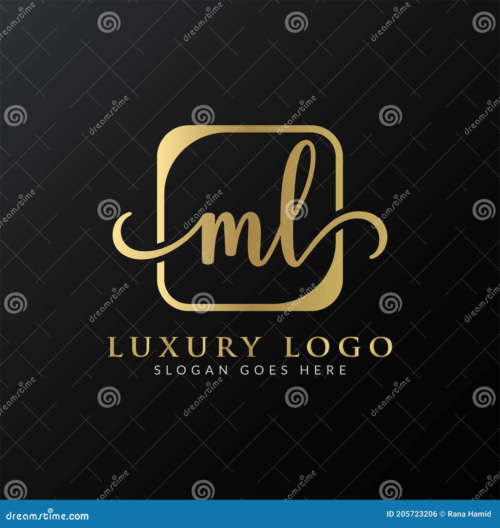 Initial ML Letter Logo Design Vector Template. Luxury Letter ML Logo ...