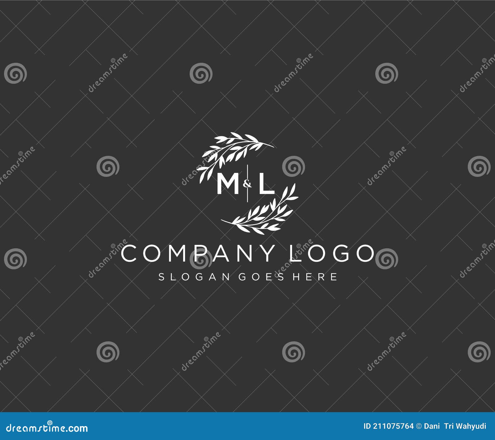 Initial ML Letters Floral Frames. Monogram Wedding, Wedding Invitation ...