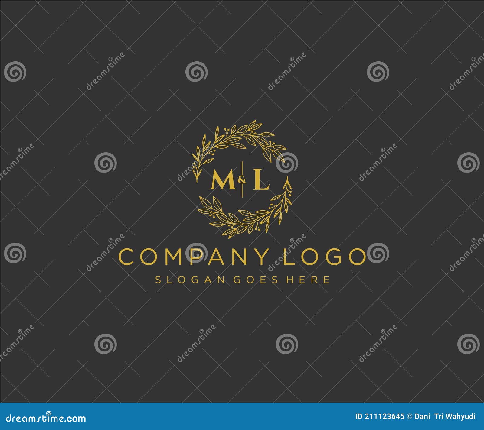 Initial ML Letters Floral Frames. Monogram Wedding, Wedding Invitation ...