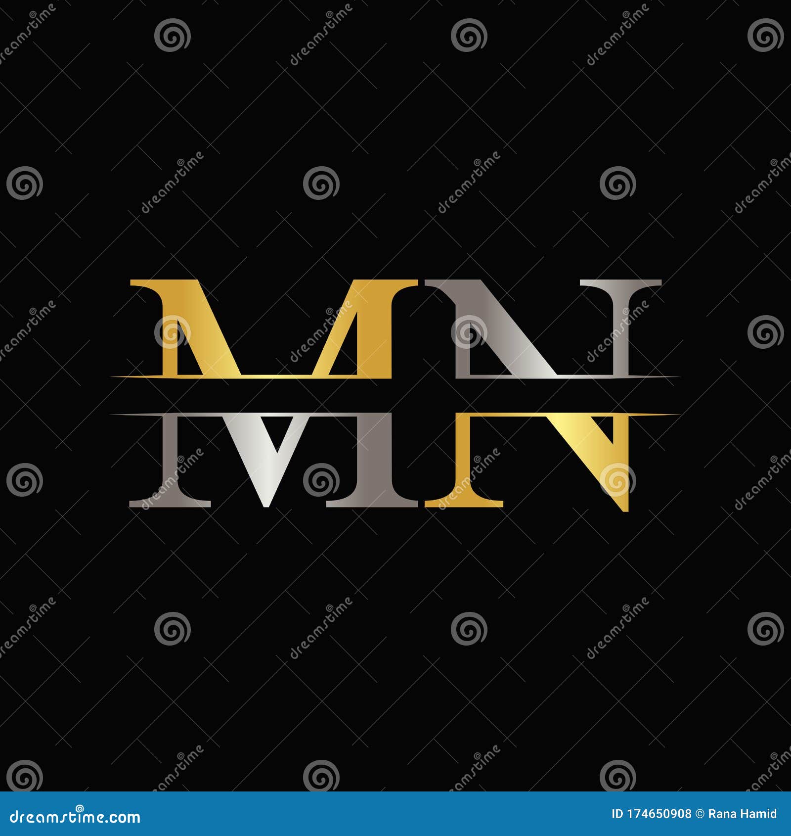 Initial MN Letter Logo Design Vector Template. Abstract Letter MN Logo ...