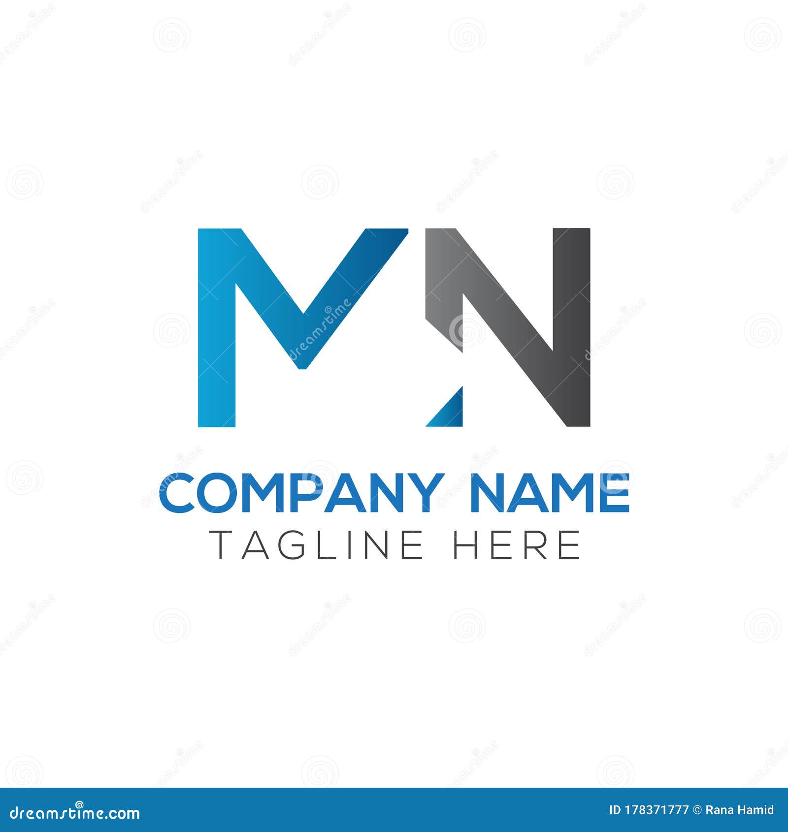 Initial MN Letter Logo Design Vector Template. Abstract Letter MN Logo ...