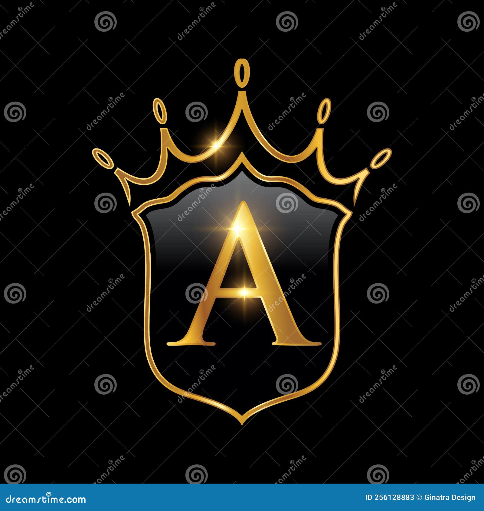 Initial a Monogram Alphabet with a Crown. Royal King Queen Luxury ...
