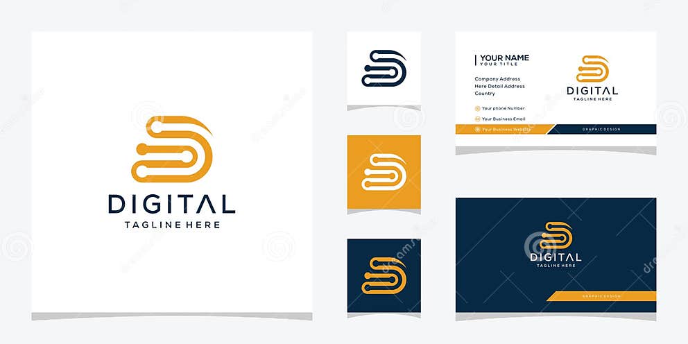 Initial of Monogram DS Technology Data Logo Design Icon. Template ...