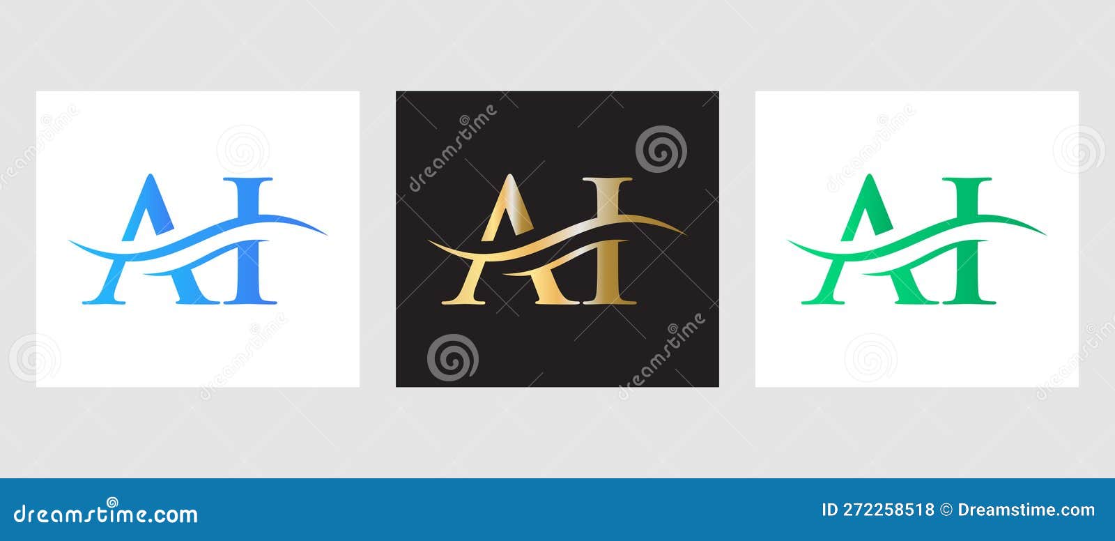 Initial Monogram Letter AI Logo Design. AI Logotype Template Stock ...