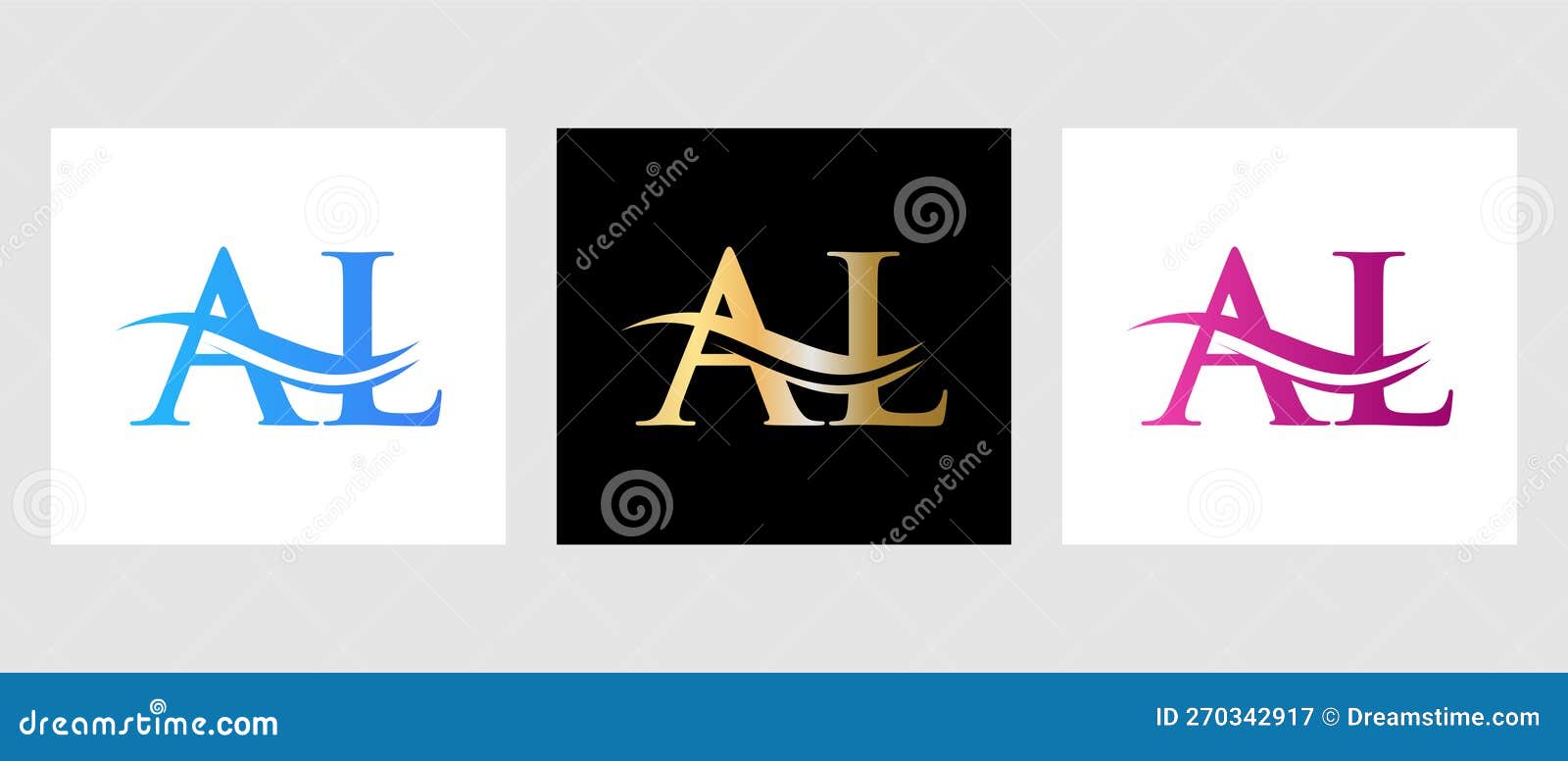 Monogram Letter AL Logo Design. AL Logotype Template Stock Vector ...