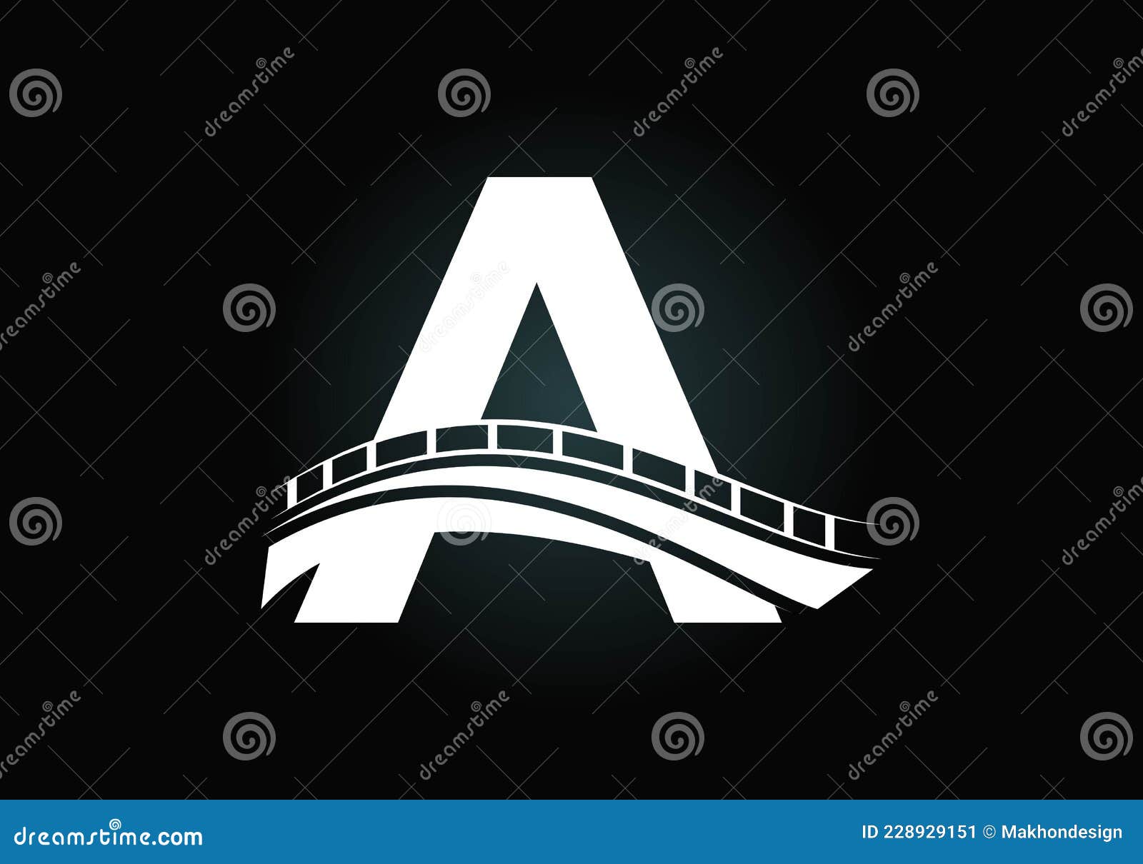 Initial a Monogram Letter Alphabet with Bridge Sign. Abstract Bridge ...