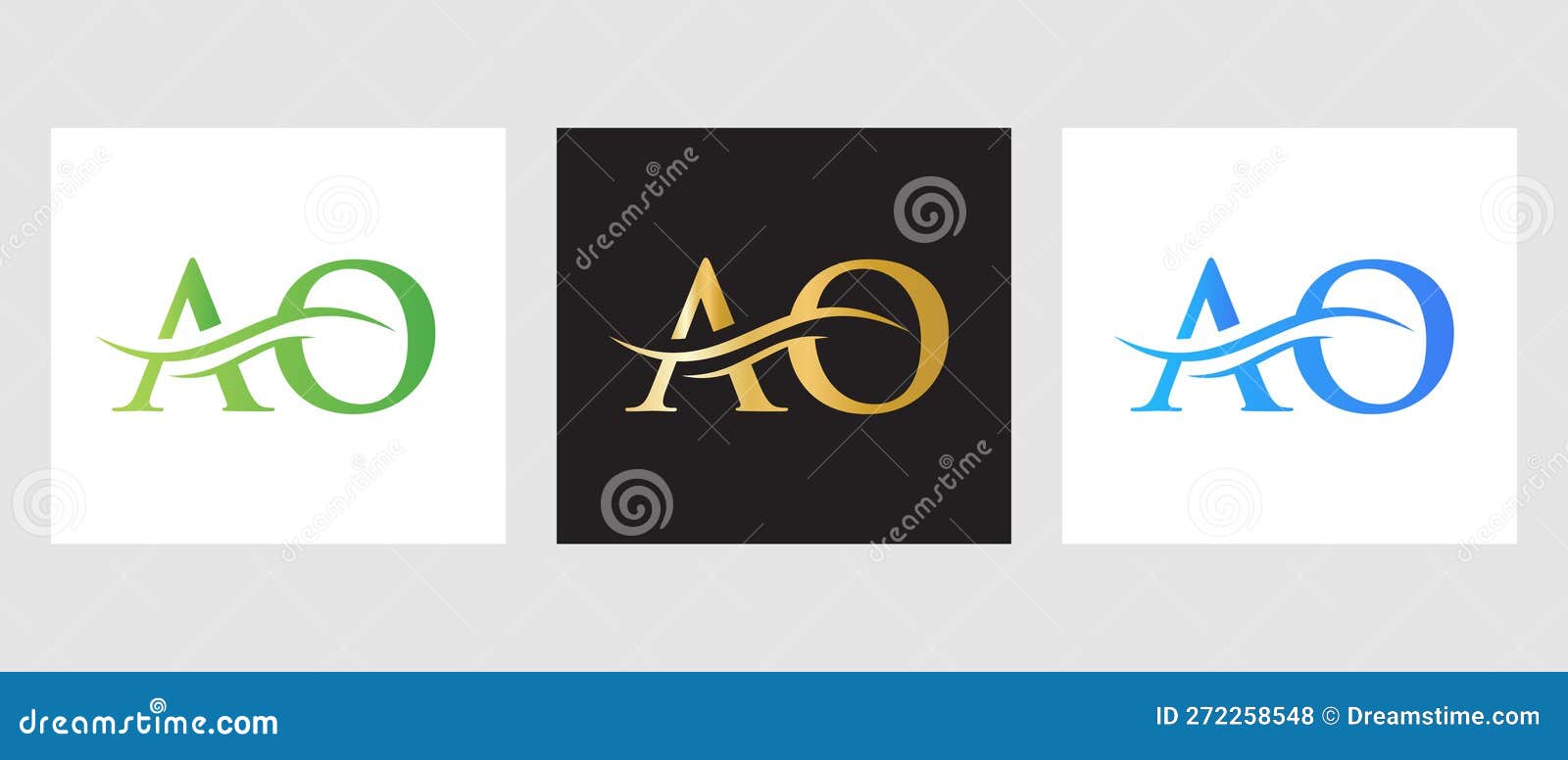 Initial Monogram Letter AO Logo Design. AO Logotype Template Stock ...
