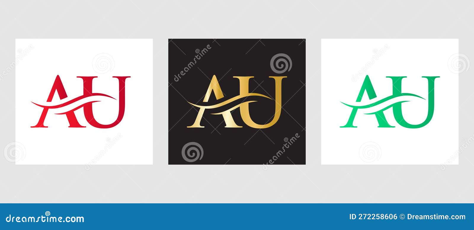 Initial Monogram Letter AU Logo Design. AU Logotype Template Stock ...