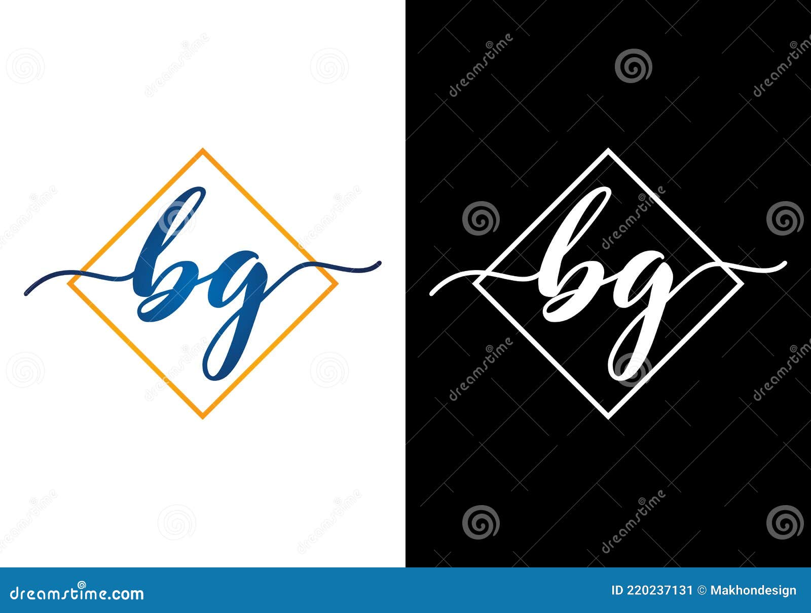 Initial Monogram Letter B G Logo Design Vector Template. Stock Vector ...