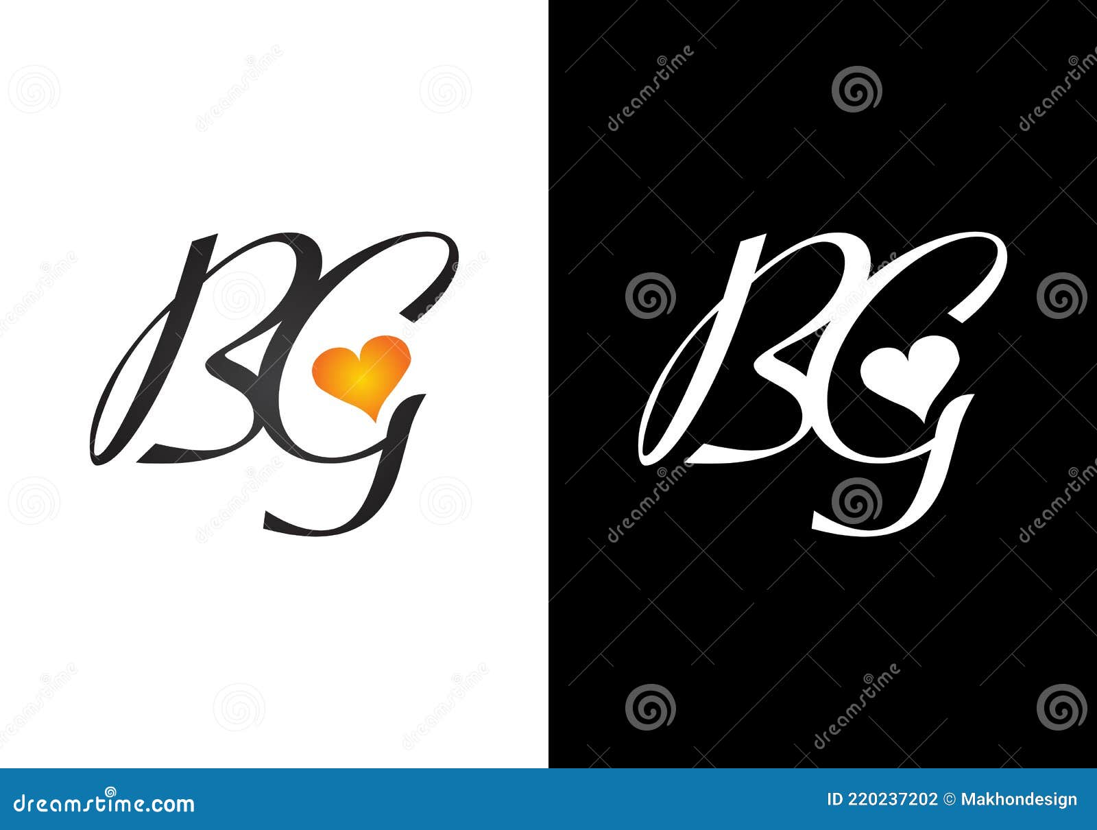 Initial Monogram Letter B G Logo Design Vector Template. Stock Vector ...