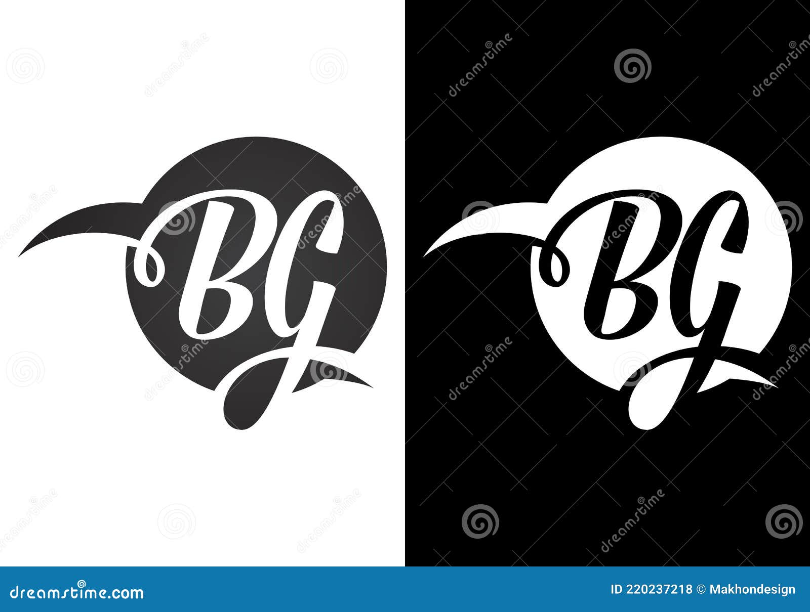 Initial Monogram Letter B G Logo Design Vector Template. Stock Vector ...