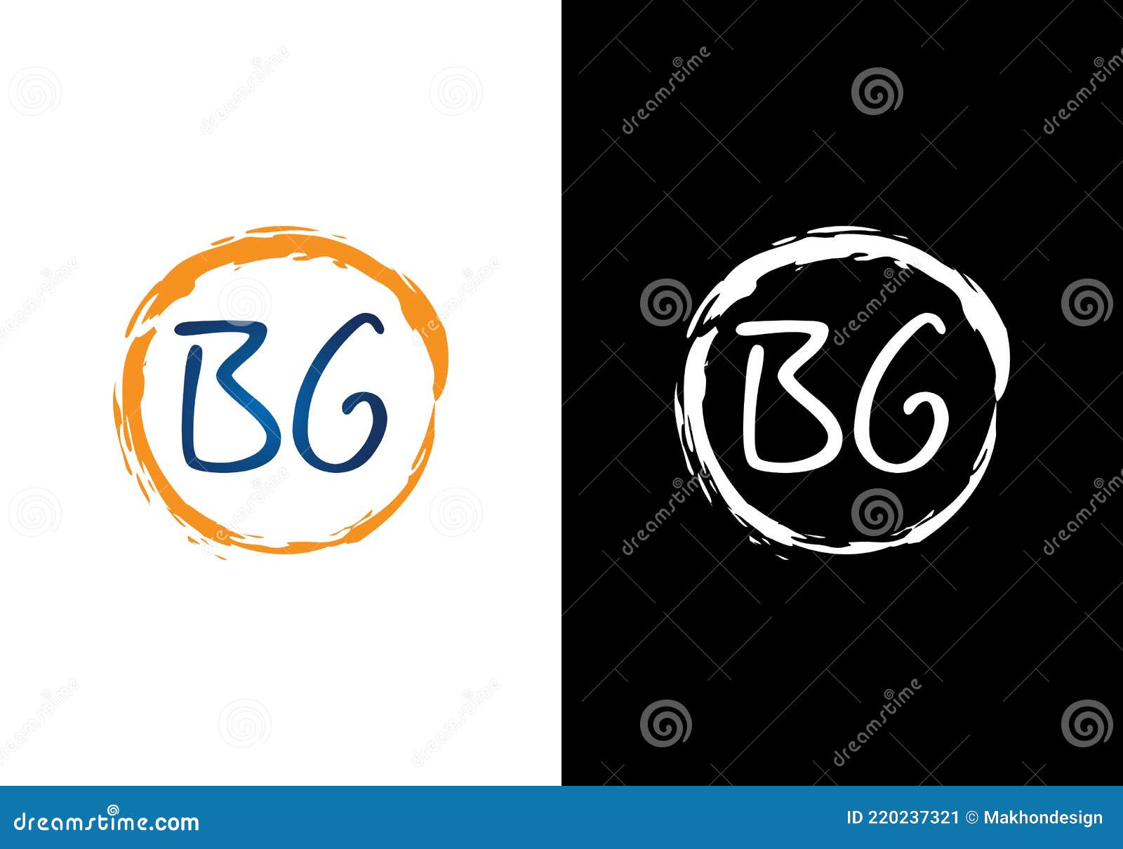 Initial Monogram Letter B G Logo Design Vector Template. Stock Vector ...