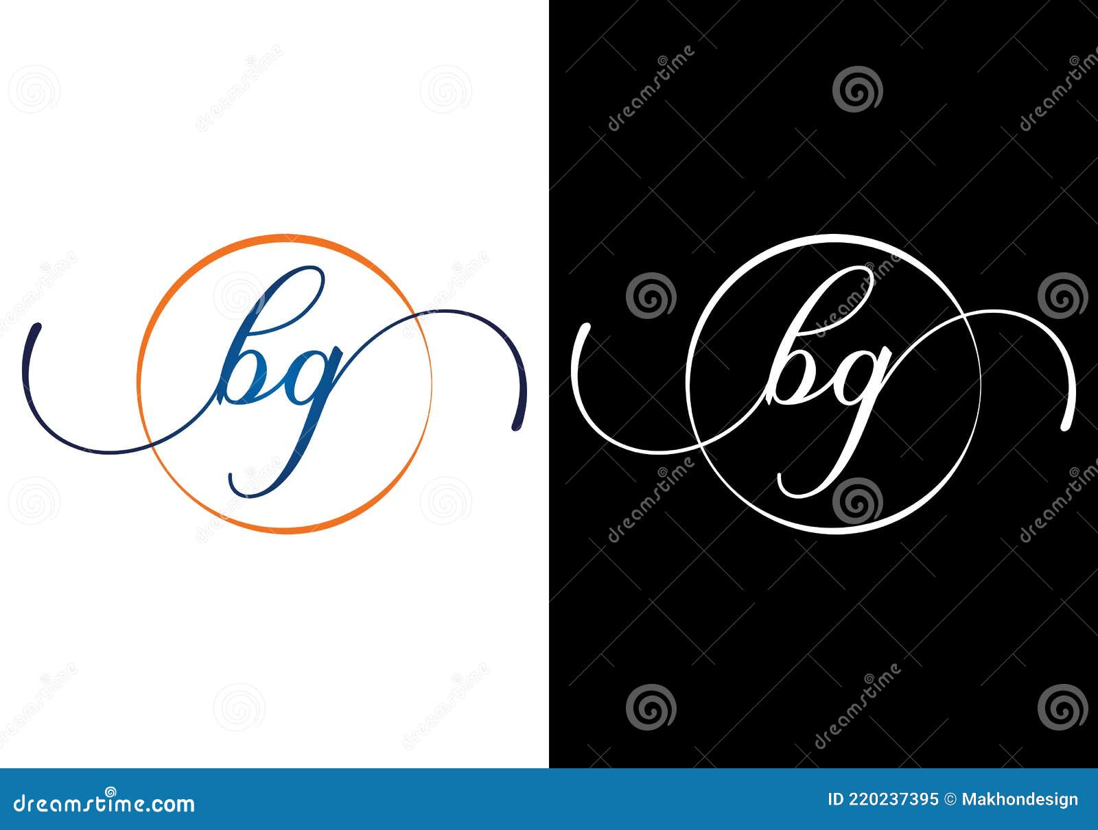 Initial Monogram Letter B G Logo Design Vector Template. Stock Vector ...