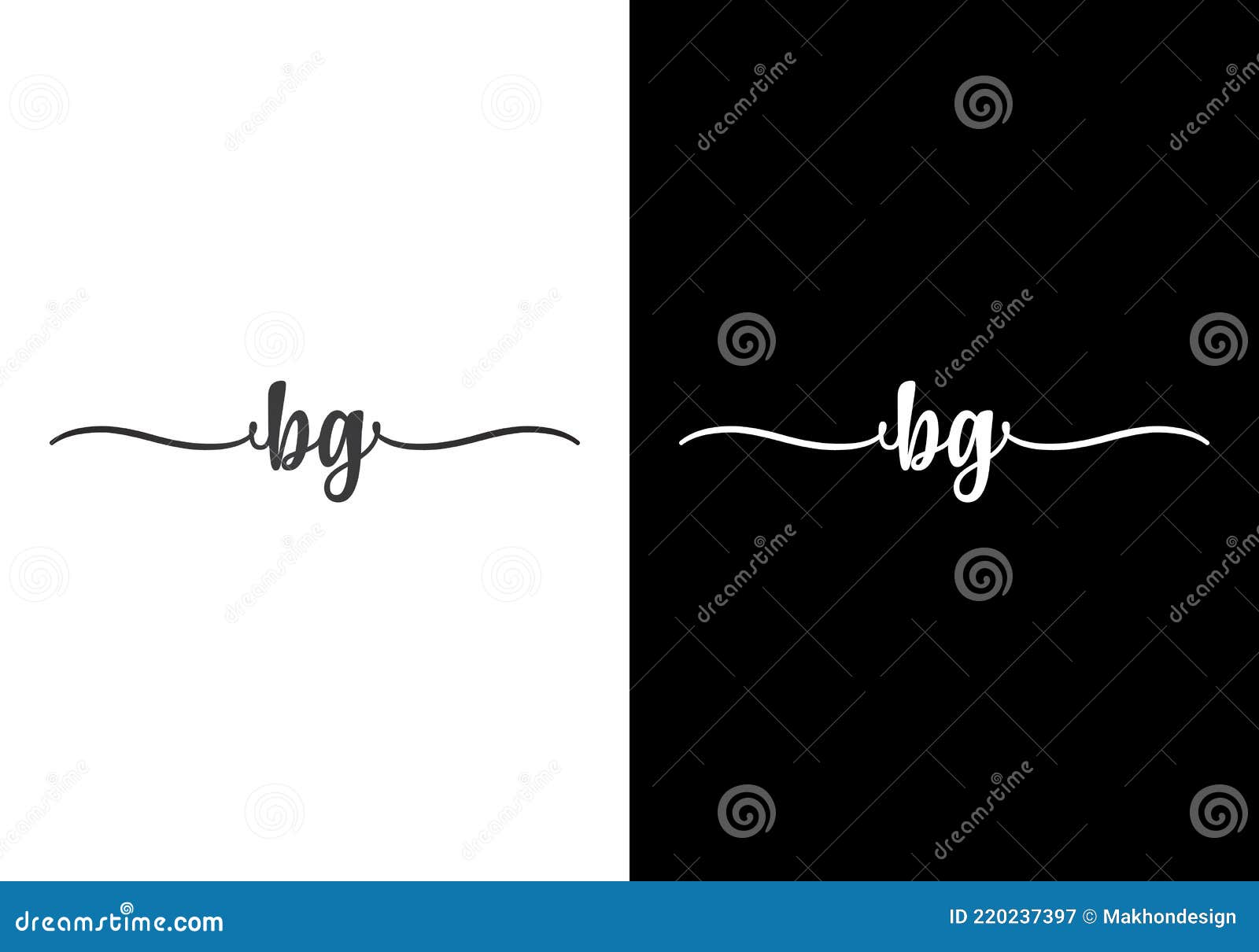 Initial Monogram Letter B G Logo Design Vector Template. Stock Vector ...