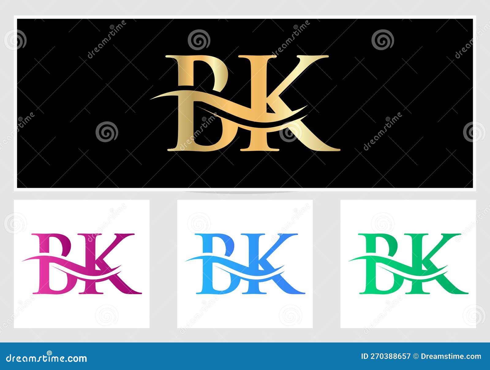 Monogram Letter BK Logo Design. BK Logotype Template Stock Vector ...