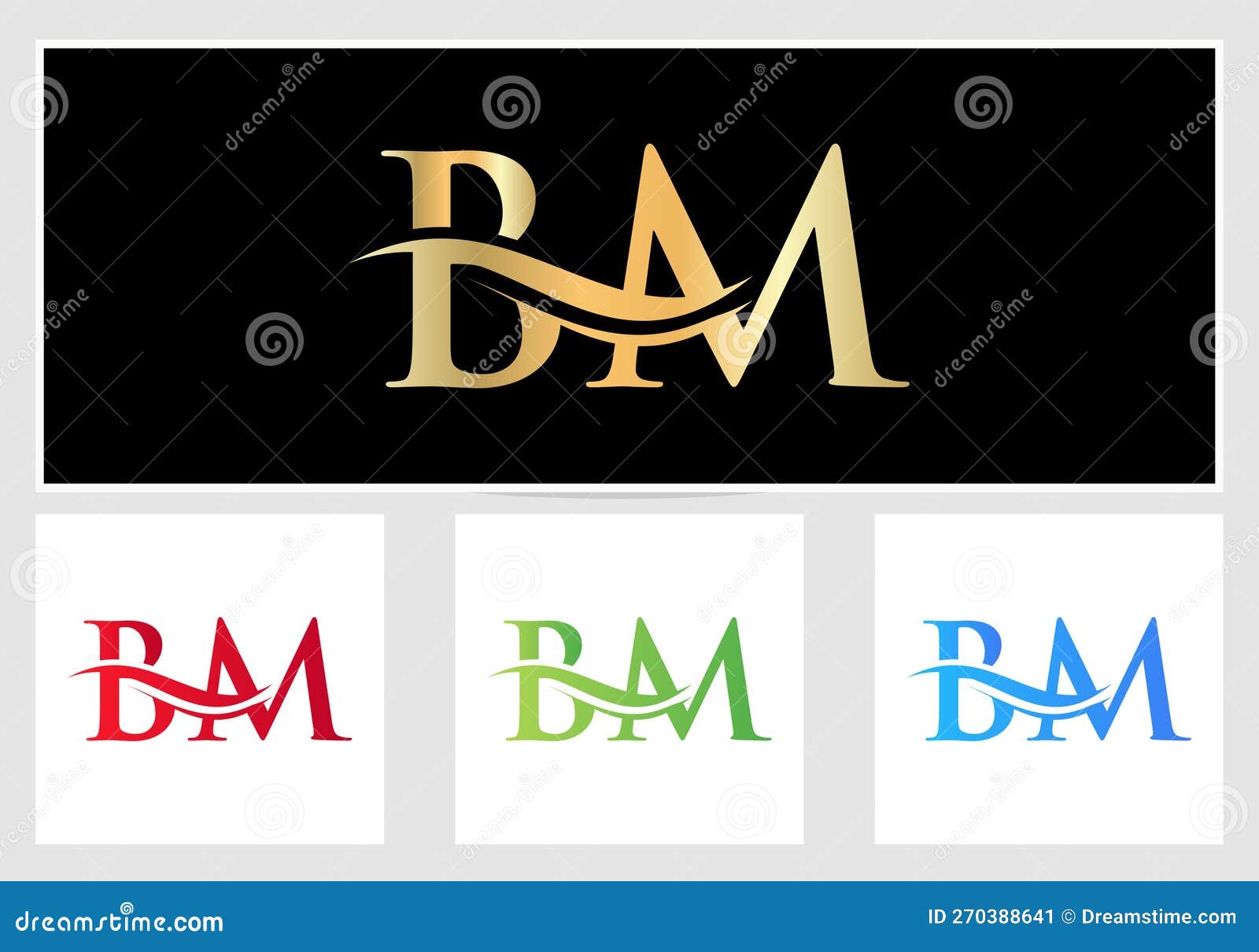 Monogram Letter BM Logo Design. BM Logotype Template Stock Vector ...