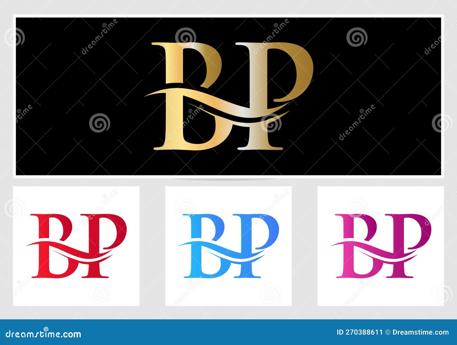 Monogram Letter BP Logo Design. BP Logotype Template Stock Vector ...