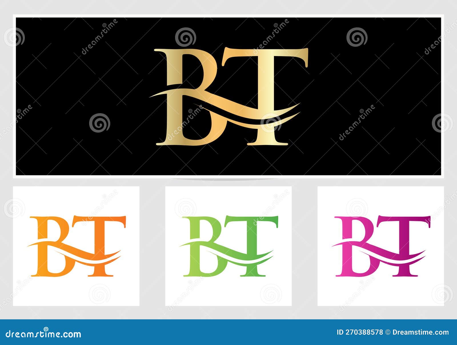 Monogram Letter BT Logo Design. BT Logotype Template Stock Vector ...