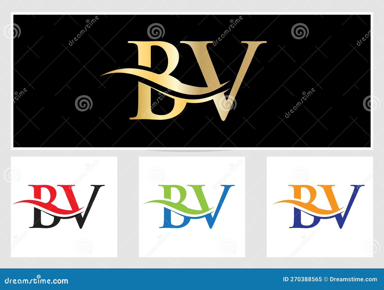 Monogram Letter BV Logo Design. BV Logotype Template Stock Vector ...