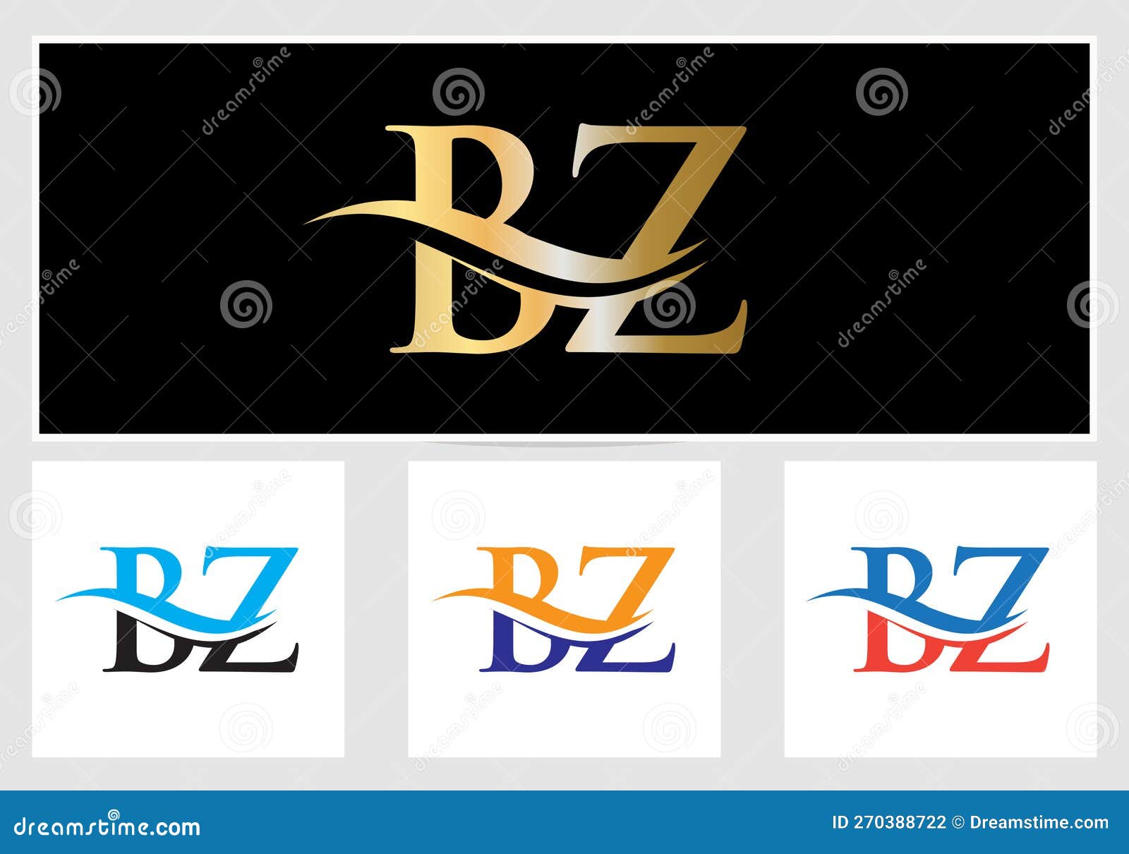 Monogram Letter BZ Logo Design. BZ Logotype Template Stock Vector ...
