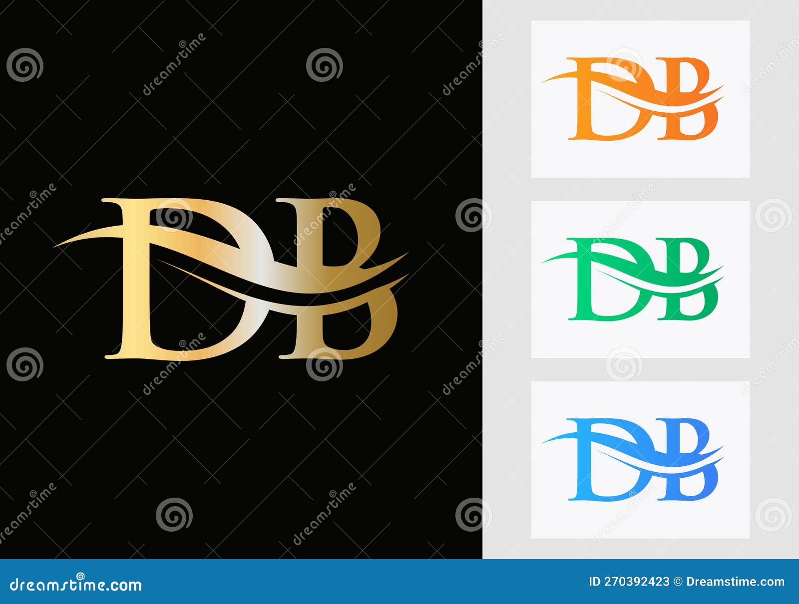 Monogram Letter Db Logo Design Db Logotype Template Stock Vector