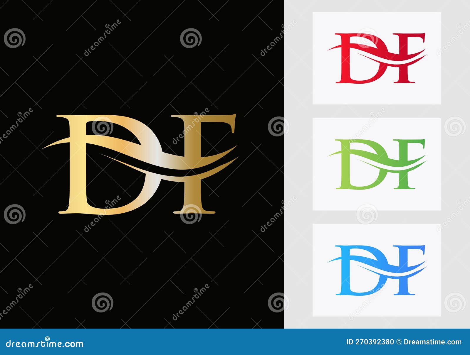 Monogram Letter DF Logo Design. DF Logotype Template Stock Vector ...