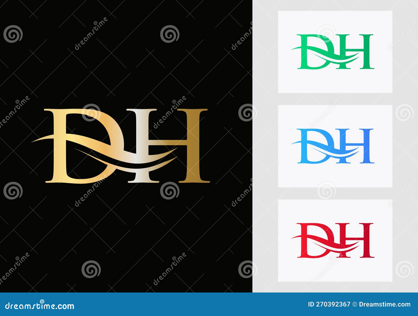 Monogram Letter DH Logo Design. DH Logotype Template Stock Vector ...