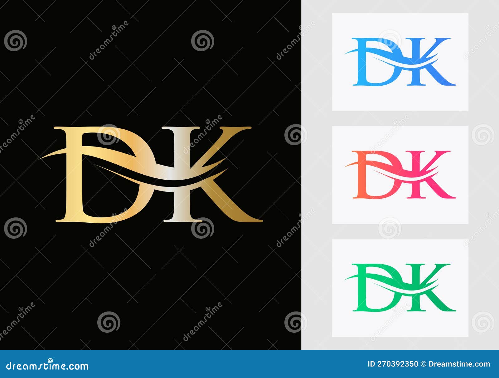 Monogram Letter DK Logo Design. DK Logotype Template Stock Vector ...