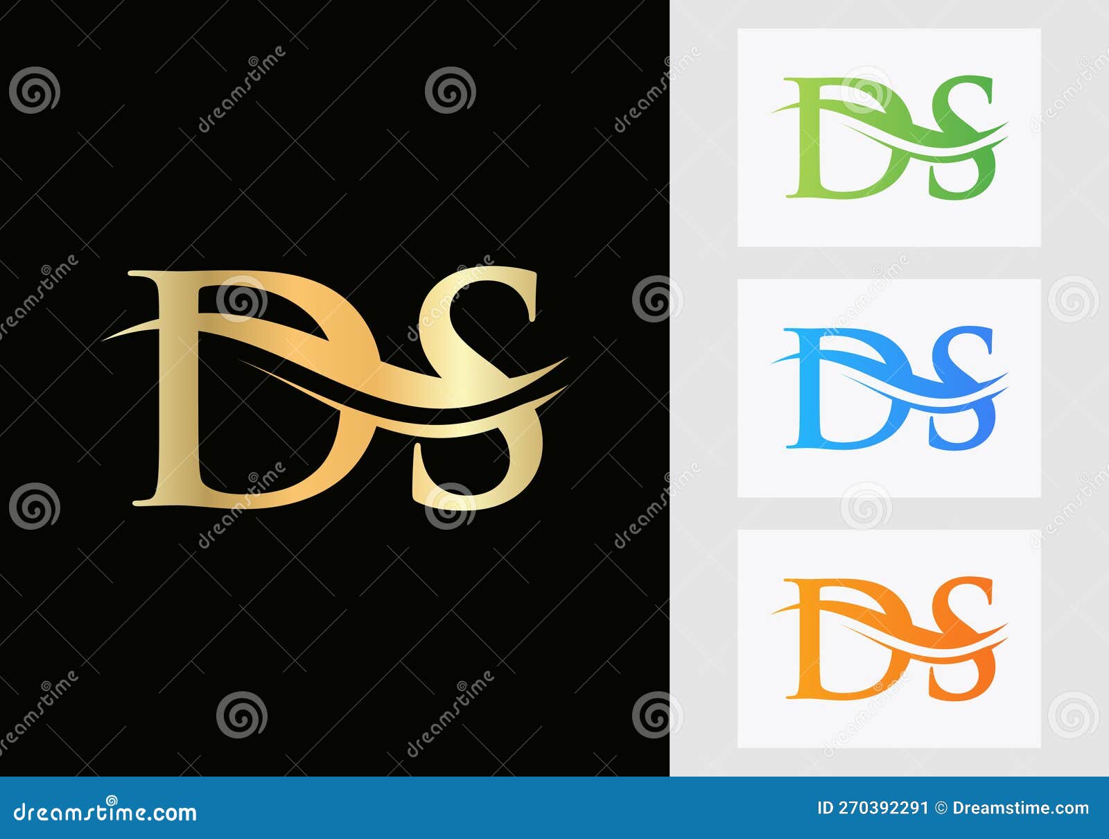Monogram Letter DS Logo Design. DS Logotype Template Stock Vector ...