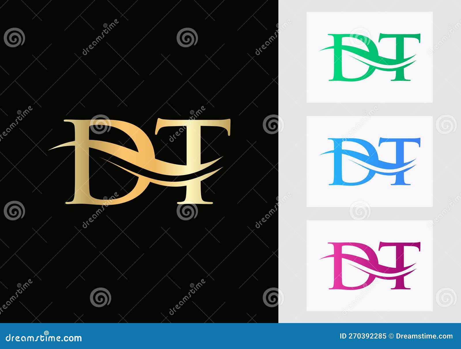 Monogram Letter DT Logo Design. DT Logotype Template Stock Vector ...