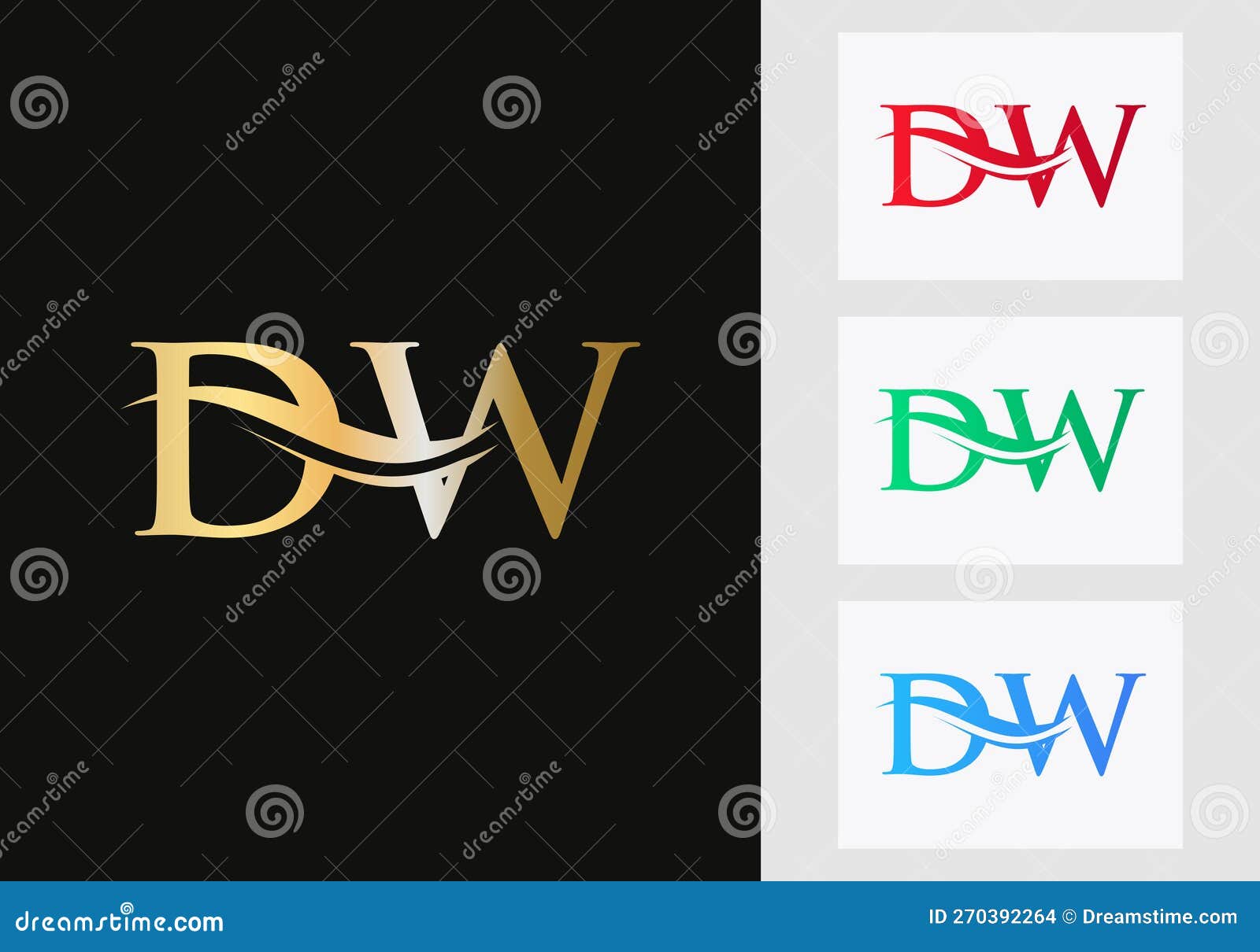 Monogram Letter DW Logo Design. DW Logotype Template Stock Vector ...