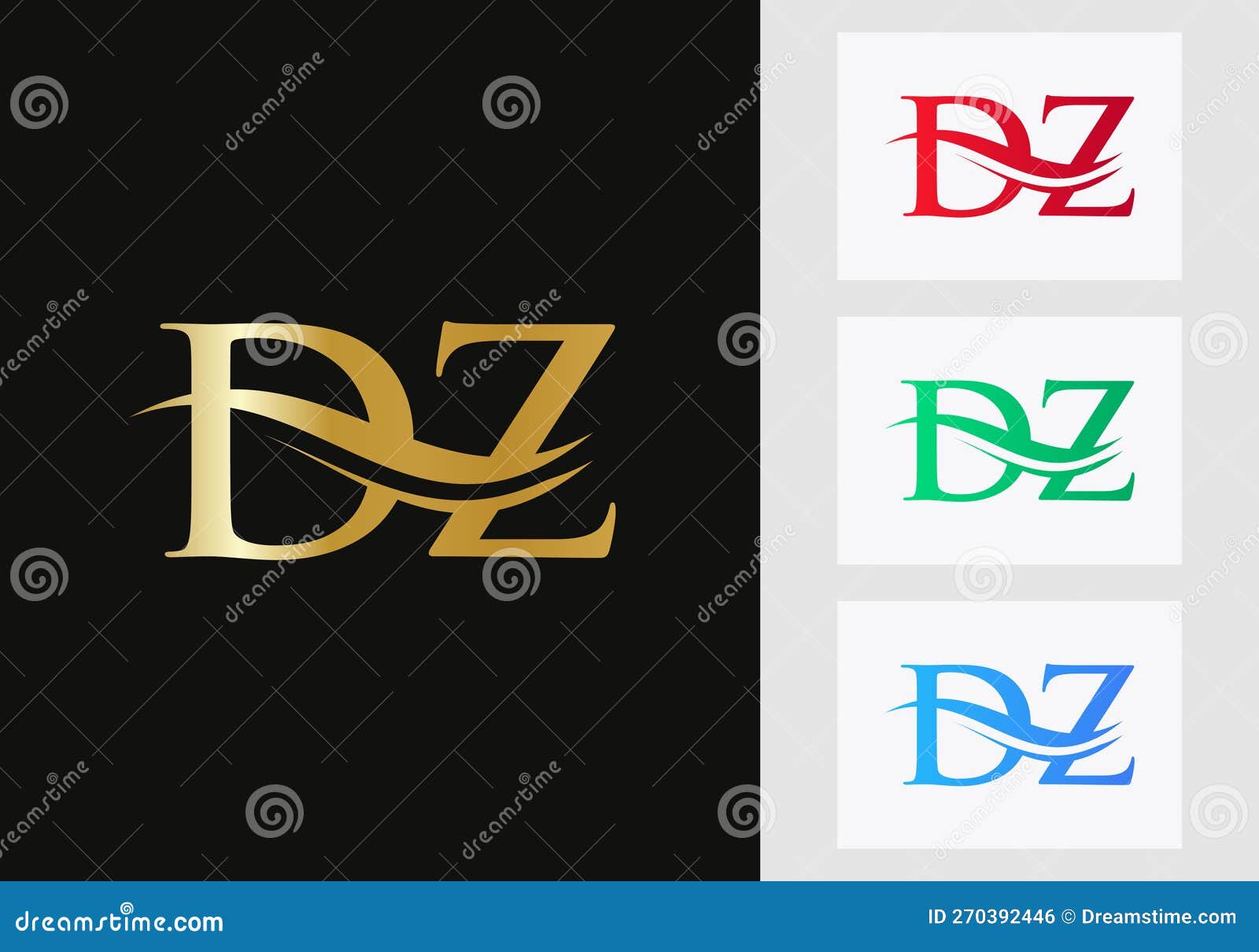 Monogram Letter DZ Logo Design. DZ Logotype Template Stock Vector ...
