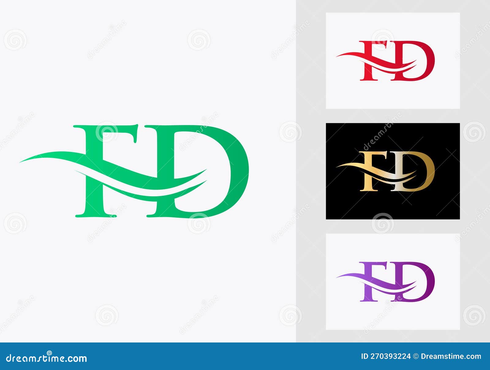 Monogram Letter FD Logo Design. FD Logotype Template Stock Vector ...