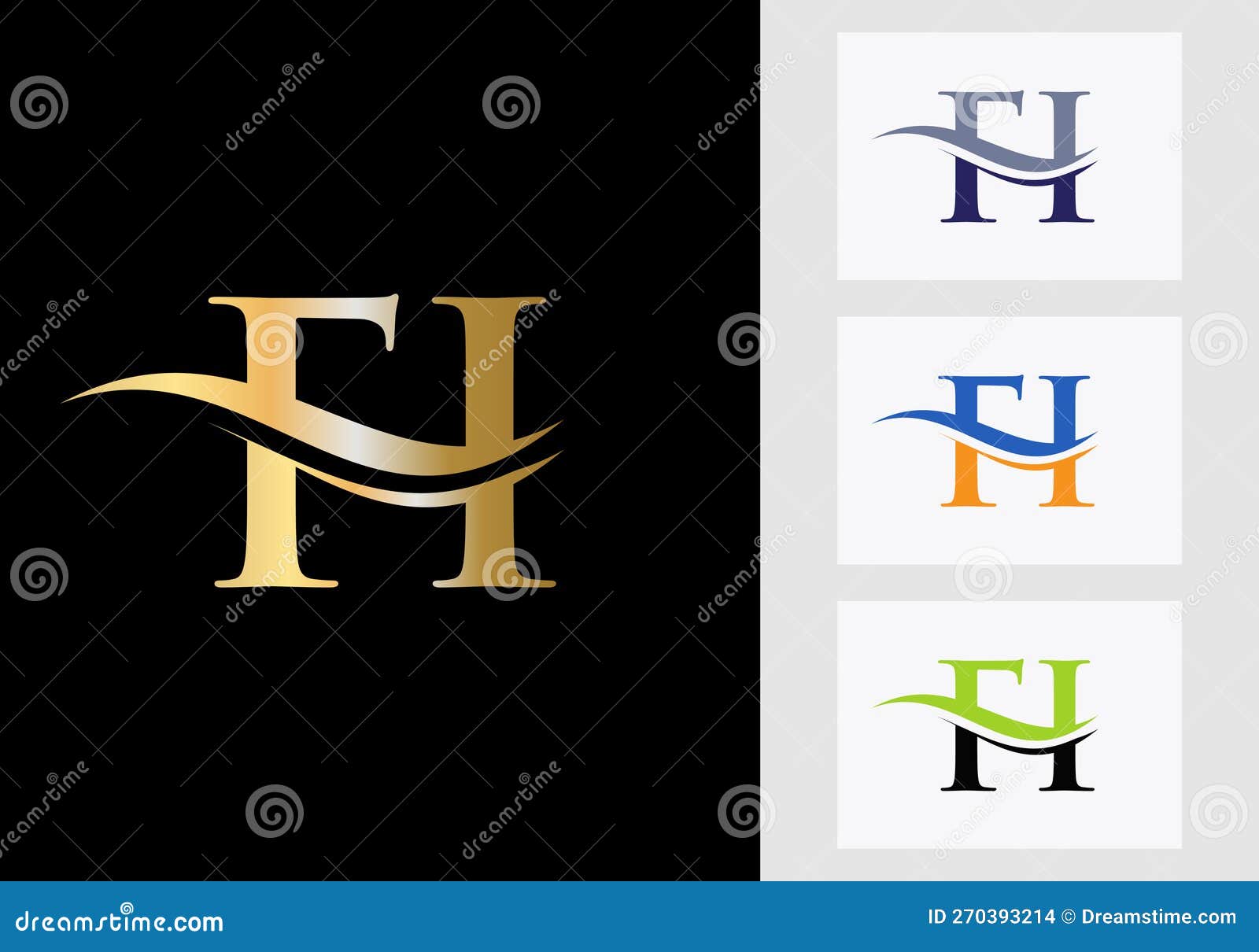 Monogram Letter FI Logo Design. FI Logotype Template Stock Vector ...