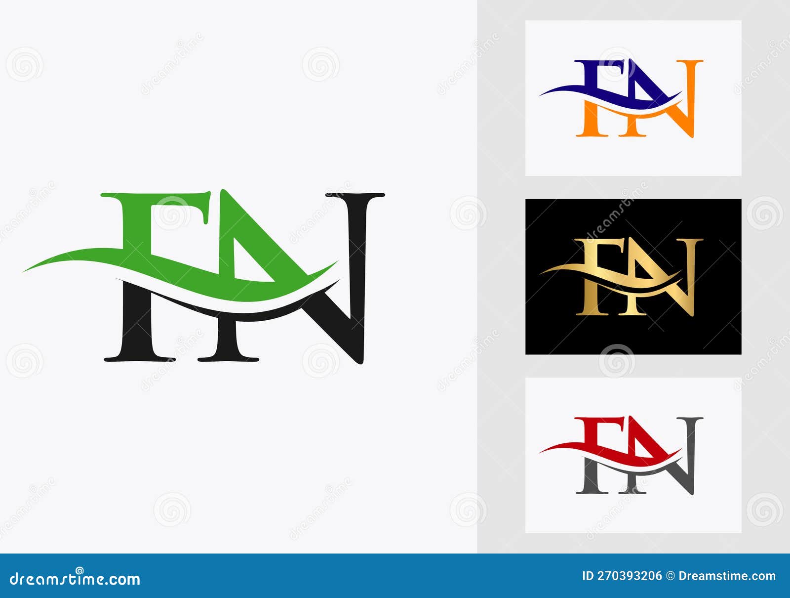 Monogram Letter FN Logo Design. FN Logotype Template Stock Vector ...