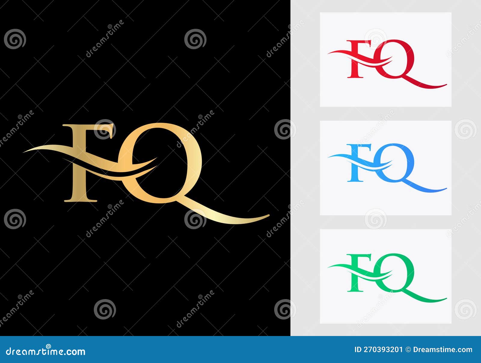 Monogram Letter FQ Logo Design. FQ Logotype Template Stock Vector ...