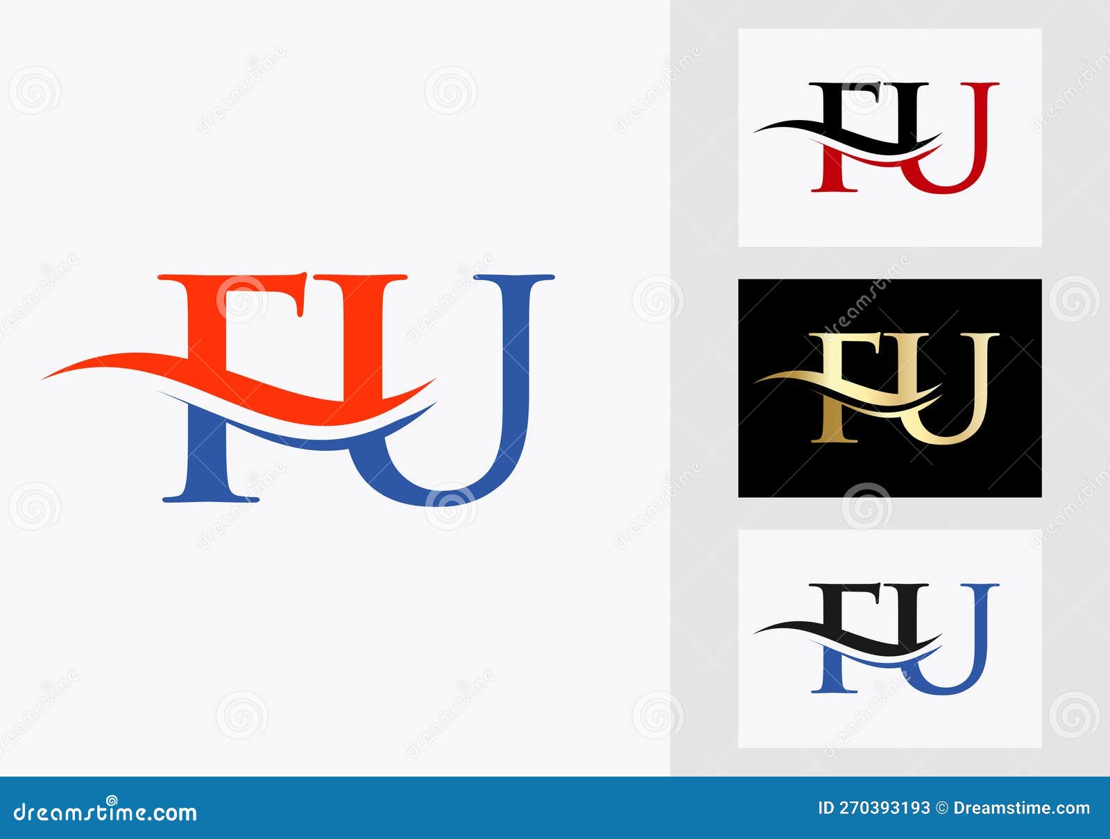 Monogram Letter FU Logo Design. FU Logotype Template Stock Vector ...