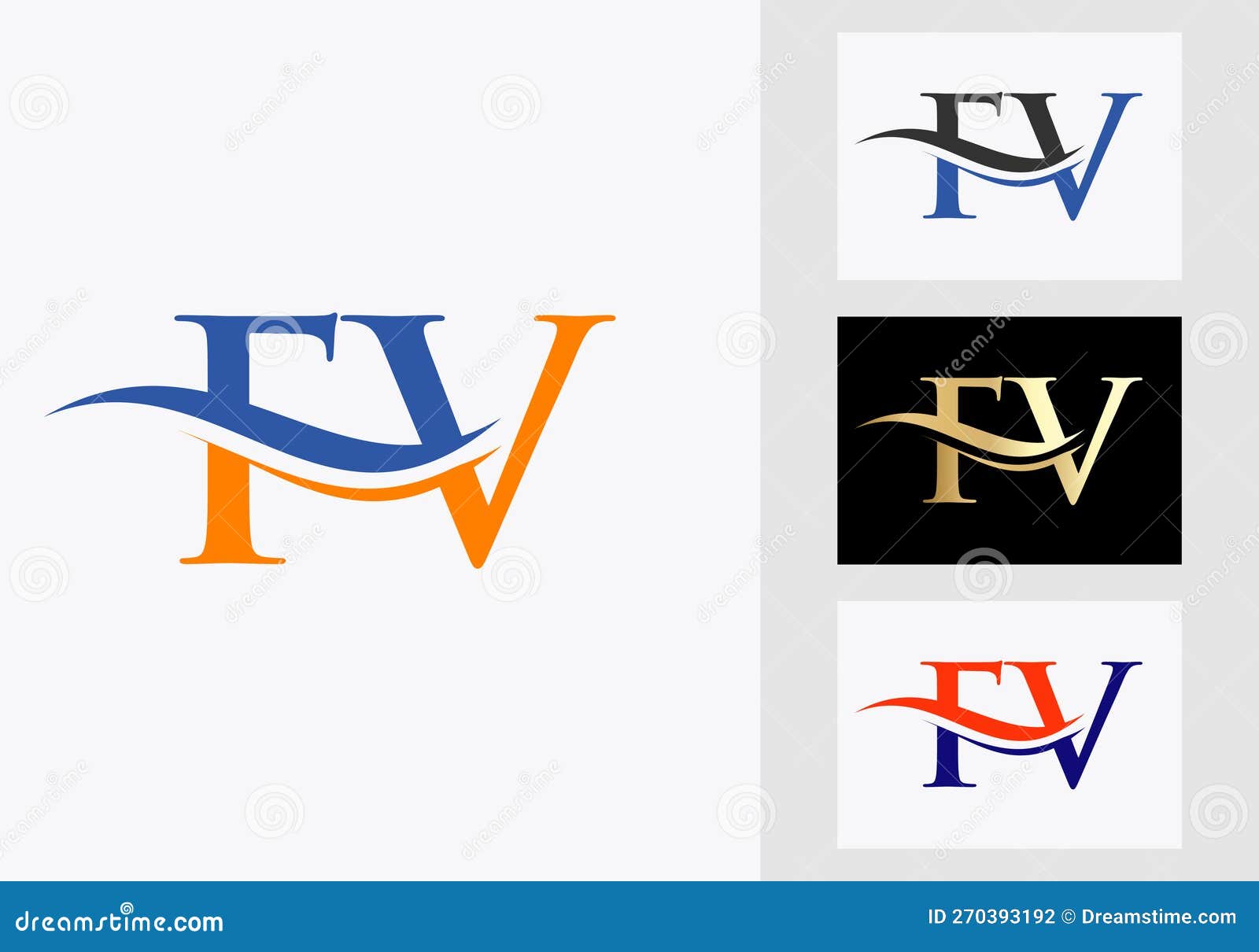 Monogram Letter FV Logo Design. FV Logotype Template Stock Vector ...