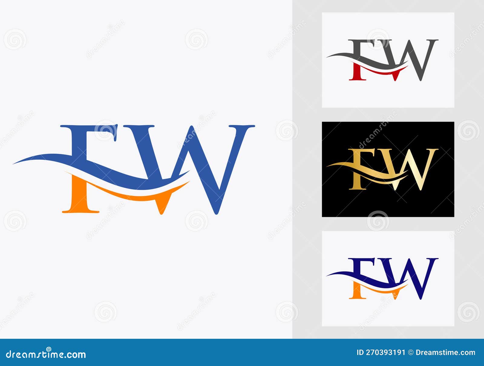 Monogram Letter FW Logo Design. FW Logotype Template Stock Vector ...