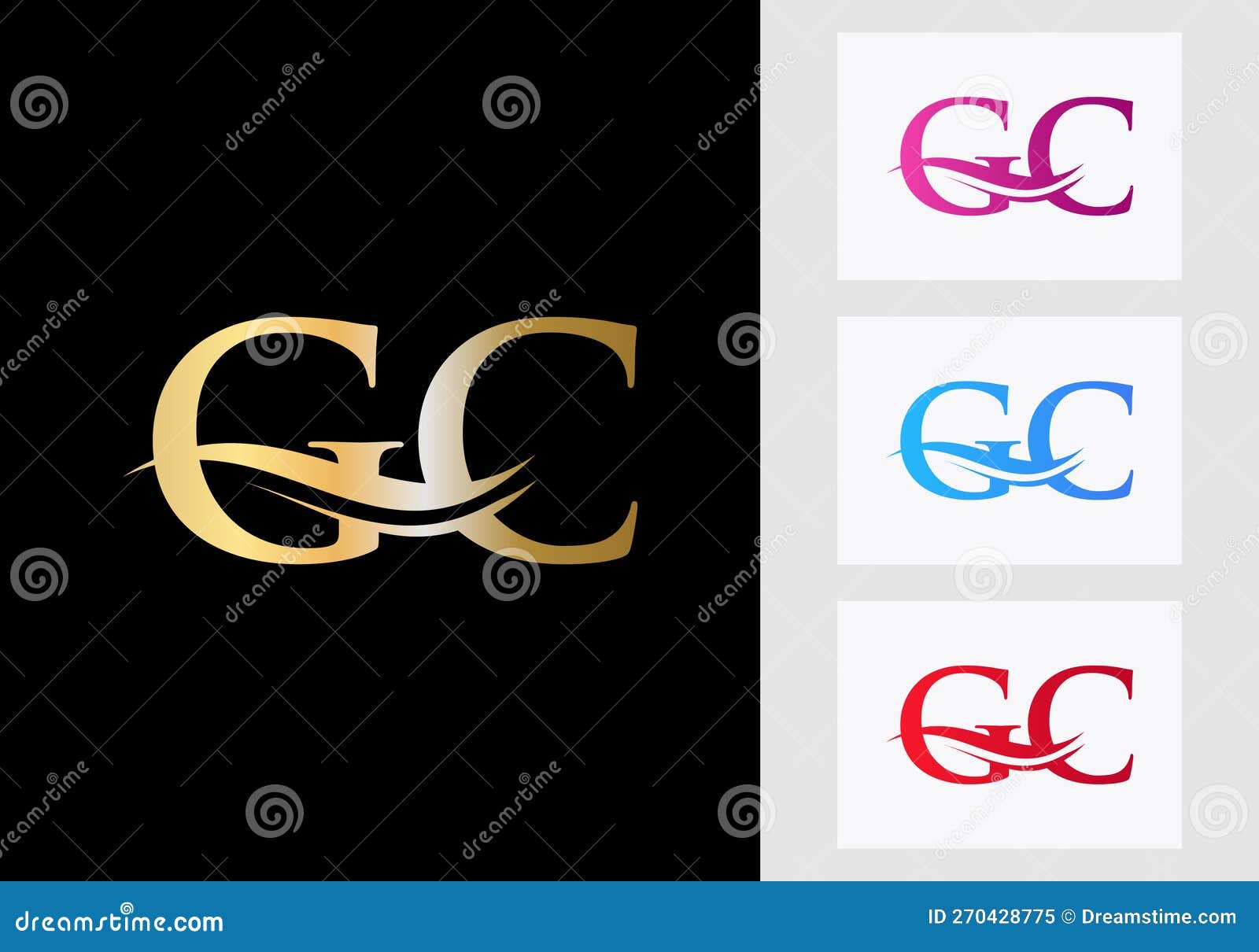 Monogram Letter GC Logo Design. GC Logotype Template Stock Vector ...
